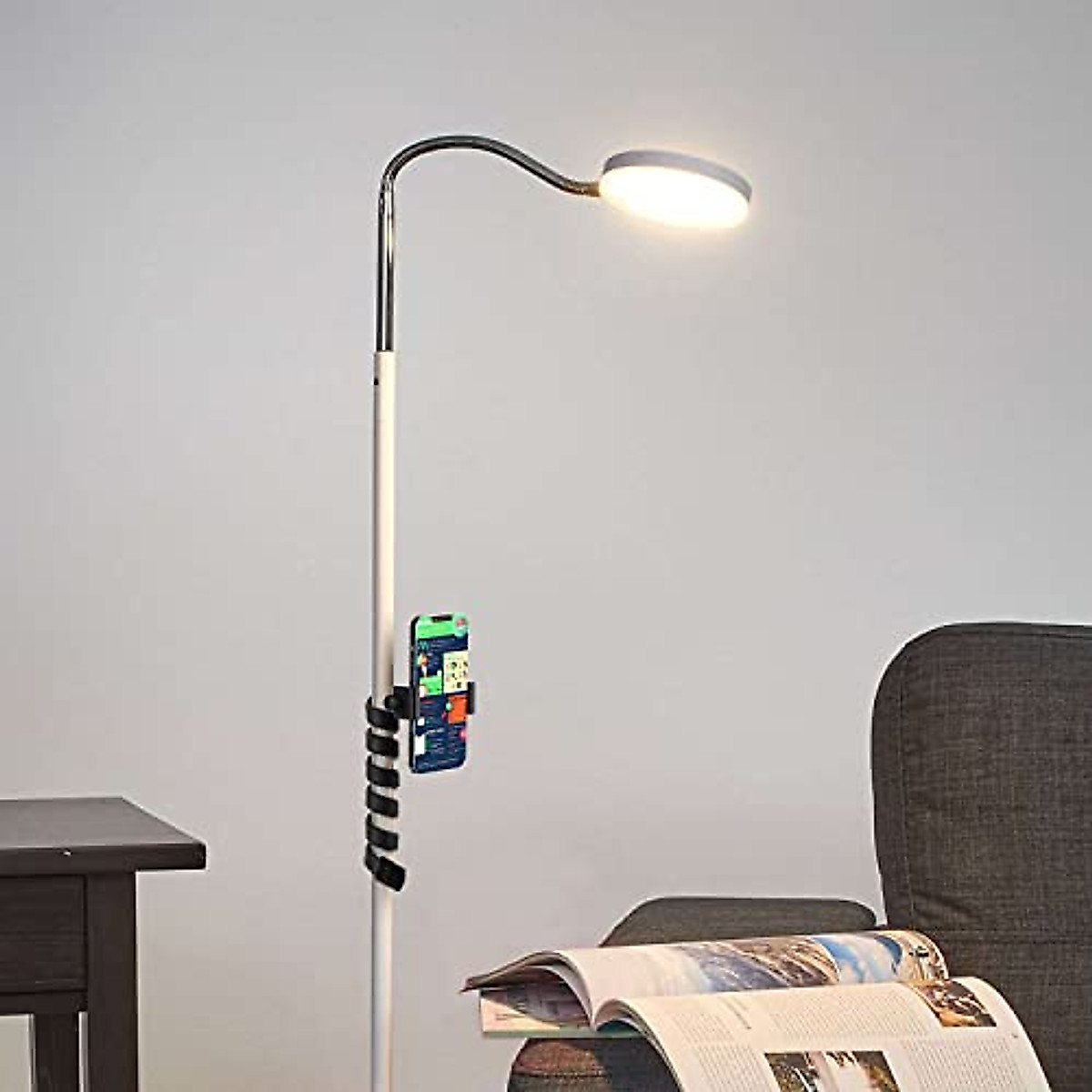 Mippko Portable Flexible Cell Phone Holder Stand for Shopping Cart /Treadmill / Stroller / Elliptical / Car / Bike, Compatible with 3.5~7.5" iPhone / Smart Phone, 27.5" Length Arm for Cellphone Secure