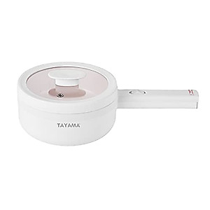 TAYAMA Multi-Function Electric Cooking Pot & Food Steamer 1.5L, White, Medium