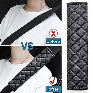 FANTIA 2 PCS Car Seat Belt Pads Cover, Seat Belt Shoulder Strap Covers Protector to Release Stress to Your Neck and Shoulder for a Safety Driving (Black)