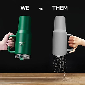 Gpeng 30/40/50 oz Tumbler with Handle, Water Bottles with Straw Lid, Insulated Stainless Steel Travel Mug Cup Holder Friendly, Keep Drinks Cold or Hot for Hours