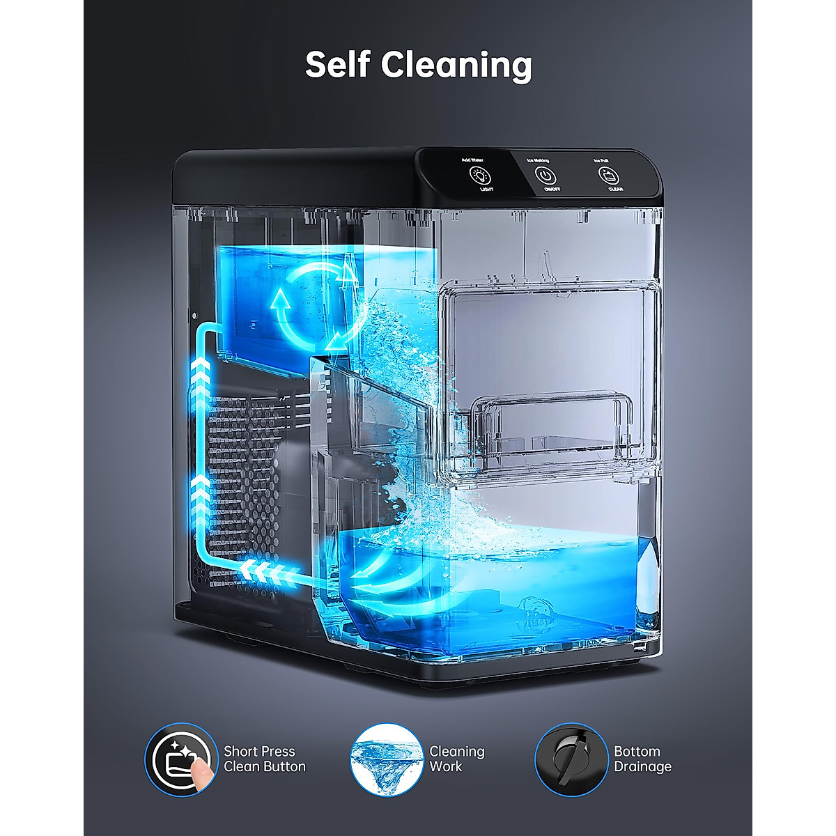 Ice Makers Countertop Nugget for Home Kitchen 37LBS, Pebble Counter Top Ice Machine, Mini Small Ice Maker,Portable Sonic Chewable Pellet Soft Icemaker, LED Maquina de Hielo Tabletop Self Cleaning