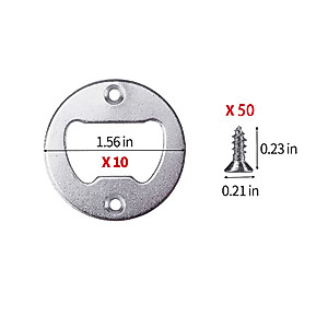 22 Sets Bottle Opener Inserts Stainless Steel Cap Opener Inserts Kit with Screws Metal Beer Wine Hardware Parts Accessories for Resin Molds Bottle Opener DIY Spanner Parts Gift Wedding Favors