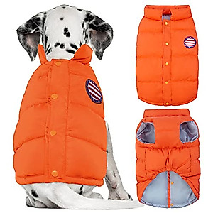 Kuoser Dog Winter Coat Padded Vest, Windproof Dogs Puffer Jacket, Warm Soft Puppy Cold Weather Clothes Doggie Insulated Outwear, Lightweight Pet Winter Outdoor Costume for Small Medium Dogs, XS-XL