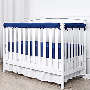 Macabaka Bed Rail Covers,3 Piece Bed Rail Covers for Teething,Bed Rail Cover Protector Set from Chewing,Safe Teething Guard Wrap for Standard Rail Cover for Bedroom(Navy Blue)