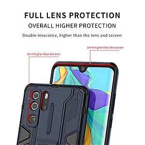 Asuwish Phone Case for Huawei P30 Pro with Tempered Glass Screen Protector Cover and Slim Stand Hybrid Rugged Magnetic Back Film Cell Mobile Accessories Hawaii P30Pro P 30 Pro30 Women Men Blue