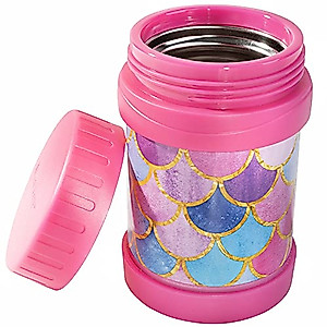 Bentology Stainless Steel Insulated 13oz Thermos for Kids - Mermaid - Large Leak-Proof Lunch Storage Jar for Hot or Cold Food, Soups, Liquids - BPA Free - Fits in Most Lunch Boxes and Bags