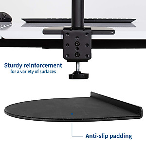 VIVO Steel Reinforcement Bracket Mount Plate for Thin, Glass, and Other Fragile Table Tops, Clamp Compatible with Most Monitor Stand C-Clamp Installations, Black, STAND-AC01R
