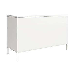 REALROOMS Shadwick 2 Door Wide Metal Locker Accent Storage Cabinet, Soft White