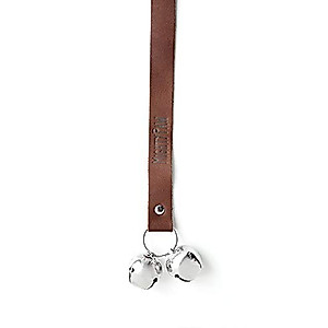 Mighty Paw Leather Tinkle Bells, Premium Leather Dog Doorbells, Extra Soft Leather with Durable Jingle Bells, Housetraining Doggy Door Bells for Potty Training (Brown)