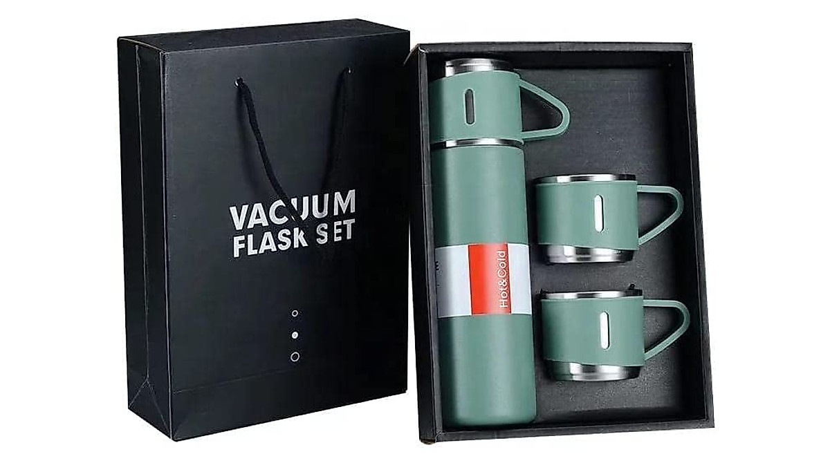 MUGZee 500ml Insulated Coffee Thermos with Cups