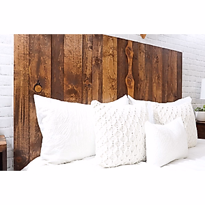 Barn Walls Solid Wood King Size Headboard, Foxy Brown Stain with Smooth Natural Wood Grain Variation, Handcrafted Head Board Wall-Mounted Panels, Rustic Modern Bedroom, Built to Last
