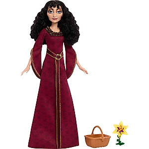 Mattel Disney Princess Toys, Villains Mother Gothel Fashion Doll, Removable Outfit with Basket & Flower Accessories, Inspired by the Movie Tangled