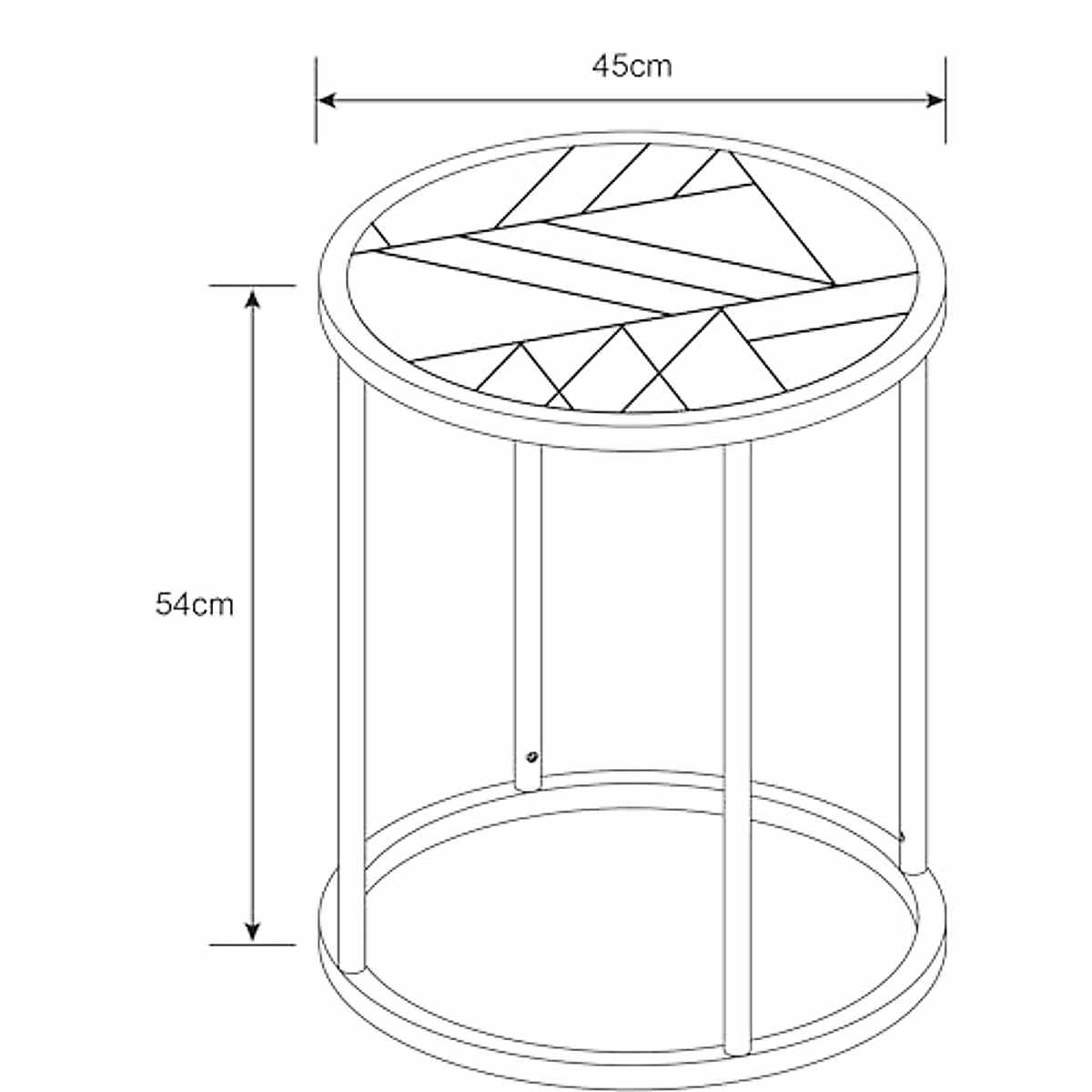 Canarm Harlo Glam End Table, Round Faux Marble & Gold, Metal Pedestal Base, 17.75" W x 21.25" H, Easy Assembly, Ideal for Living Room & Bedroom