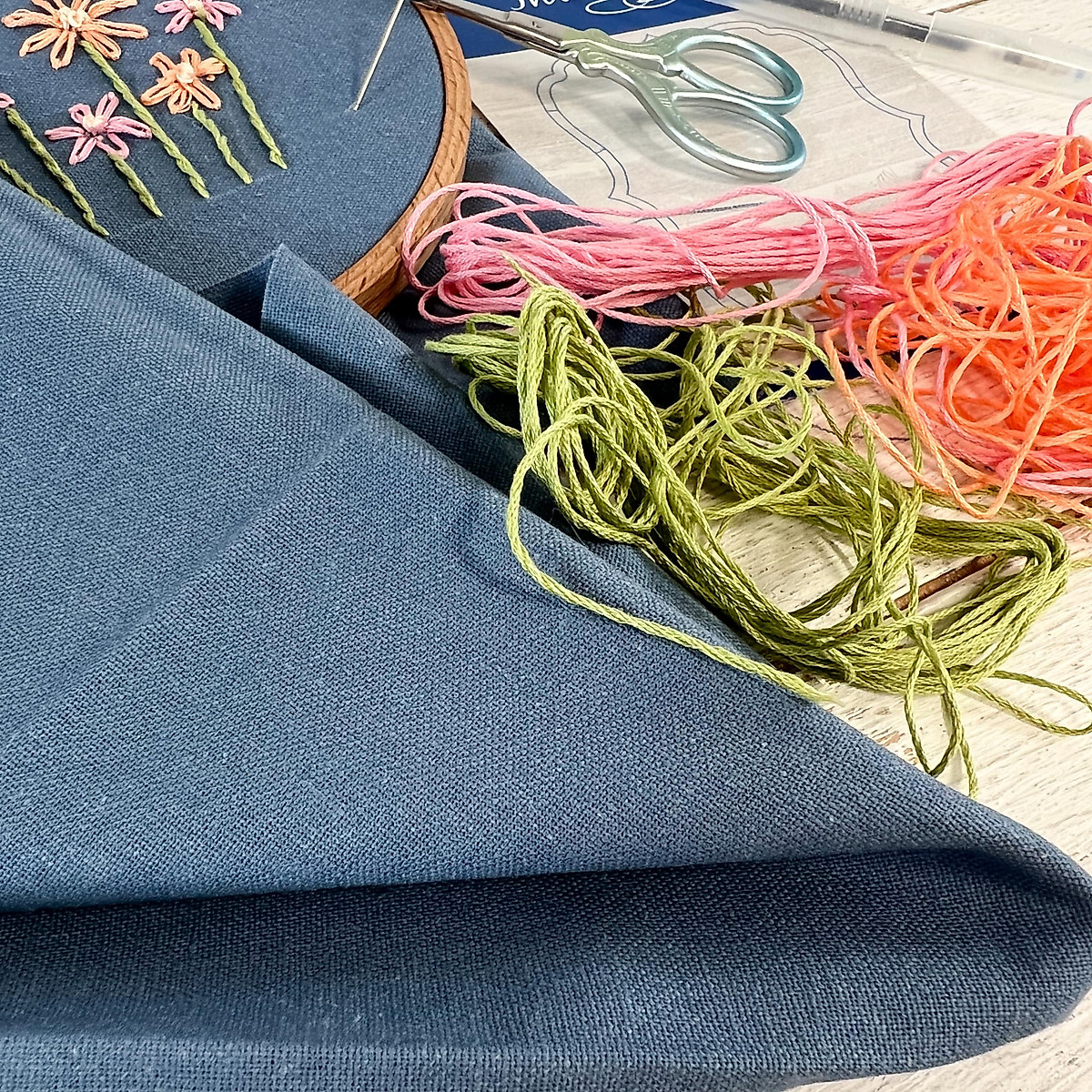 Threadart Linen Fabric by The Yard - Embroidery Fabric - Premium Cotton Linen Fabric for Embroidery, Cross Stitch, Apparel, Linen Canvas, Home Décor - 55" Width - Natural