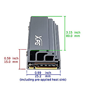 XPG GAMMIX S70 2TB M.2 2280 PCIe Gen4 x4 NVMe 1.4 7400/6800/s Internal SSD (AGAMMIXS70-2T-C)