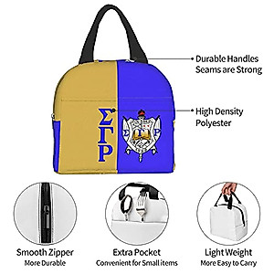 Cmxljwyt Sigma Gamma Rho Lunch Bag Tote Meal Bag Reusable Insulated Portable Game Lunch Box Handbags for Women Mens, one size