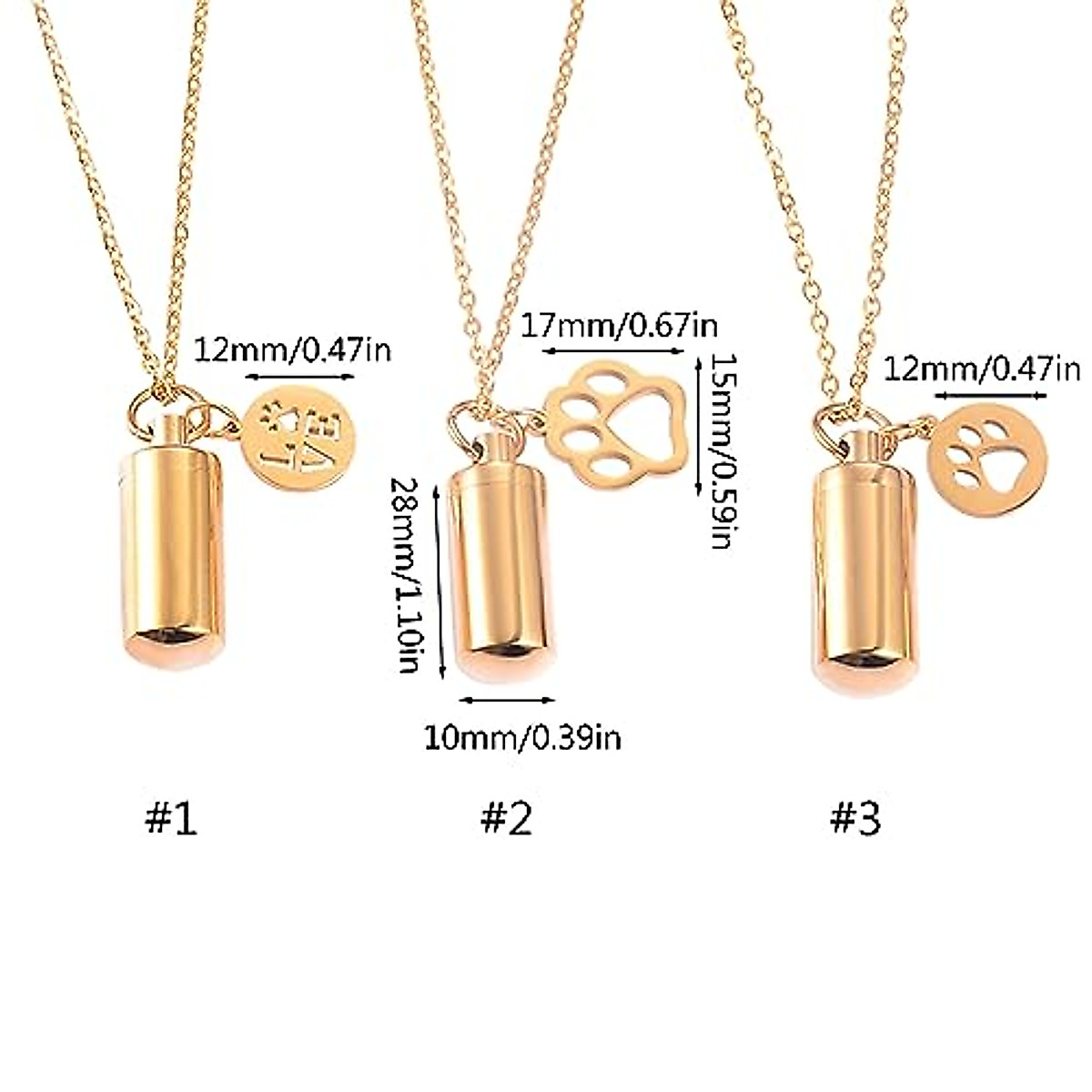Stainless Steel Pet Urns Holder Necklace For Dogs Cats Pet Memorial NecklaceKeepsake Loss Pet Memory Urn Holder Jewelry Memorial Jewelry For Pets Ashes Container Pendant For Pets Pet Memorial Necklace