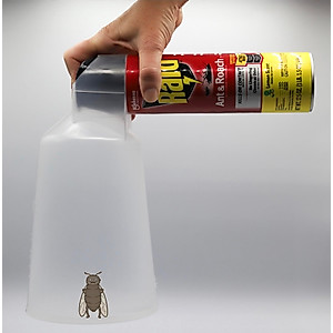Trap'd - Large Plastic Cone Attachment for Bug Spray Cans, Helps Trap Roaches, Spiders, & Insects Reducing Overspray & Mess