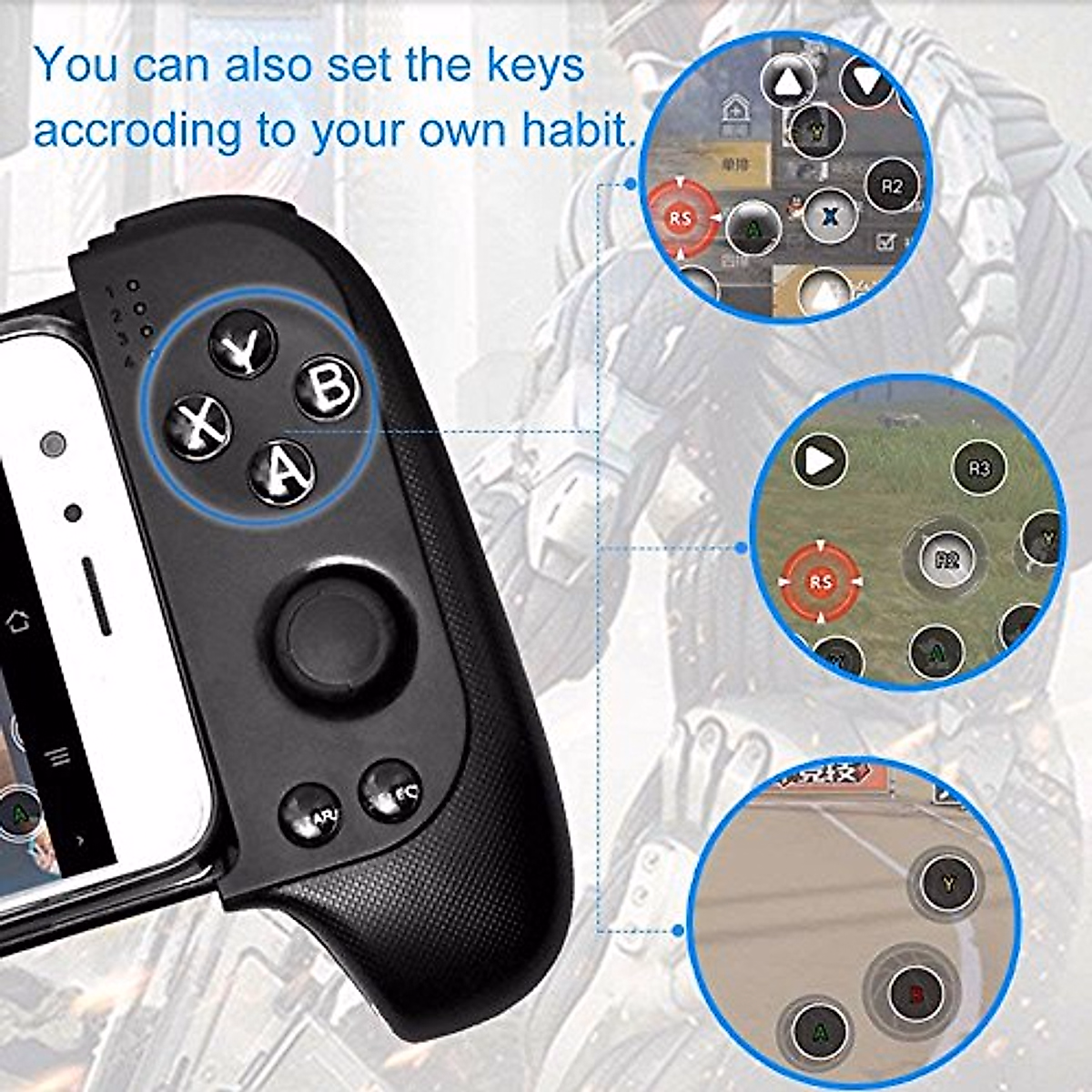Tidoom Telescopic Mobile Game Controller Gamepad Wireless Bluetooth ...