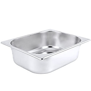 KOHAND 4 Pack 1/2 Sizes Steam Table Pan, Anti-Jam Stainless Steel Steam Pan, Hotel Pan for Parties, Restaurants and Catering Supplies, 2-1/2 Inch Deep