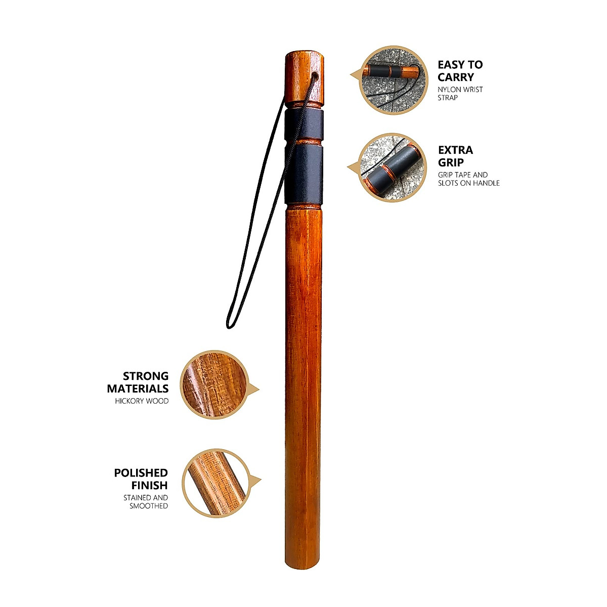 Dormencir 19'' Tire Pressure Check Tool, (Weighted) Wooden Tire Tapper, Dark Red