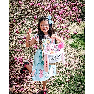 Personalized Bunny Face Easter Basket (Pink)