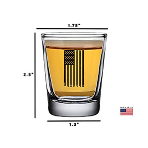 Rogue River Tactical USA Flag Tattered Shot Glass Gift For Military Veteran or Patriotic American