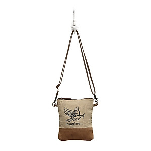 Myra Bag womens Flying Bird Upcycled Canvas Crossbody Bag S-0886