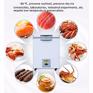 HNRUIDACN -86 ° C 28L (Adjustable from -40 to -86 ° C) Ultra Low temperature Small Commercial Freezer Horizontal Freezer Laboratory Low Temperature Refrigerator