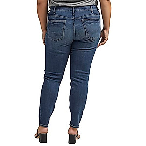 Silver Jeans Co. Women's Plus Size Suki Mid Rise Skinny Jeans, Med Wash COO312, 20W x 27L