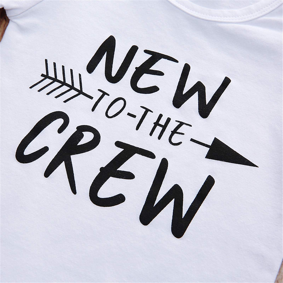 Tikoubabe Baby Boy Clothes Stuff Infant Summer 3 Piece Outfits Newborn Cute Letter Printed Romper Short Sleeve + Pants + Hat New To The Crew White Grey 0-3 Months 70CM