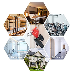 Portable Door Lock for Travel Door Lock Hotel Room Security Devices Apartment Jammer Additional Safety for Traveling Home College 2022 Upgrade (Red Combination)