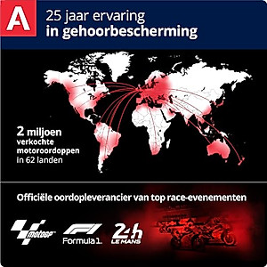 Alpine MotoSafe Race - Motorcycle Ear Plugs for Wind Noise Reduction - 20dB - Motorcycle Hearing Protection - Ultra Soft Comfortable Motorcycle Hearing Protection - 1 Pair