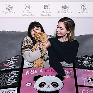 Panda Blanket Gifts for Girls Women Soft Warm Flannel Panda Lovers Throw Blanket Panda Birthday Gifts for Adults Kids 50"x40"