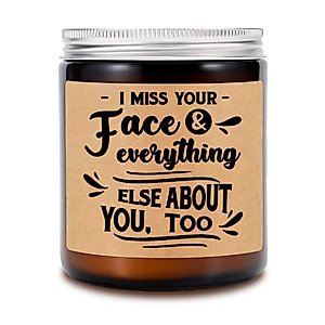 Scented Candles - I Miss Your Face & Everything Else About You Too - Thinking of You Gifts for Men - Boyfriend - Girlfriend - Lavender Scented Candles - Soy Candles