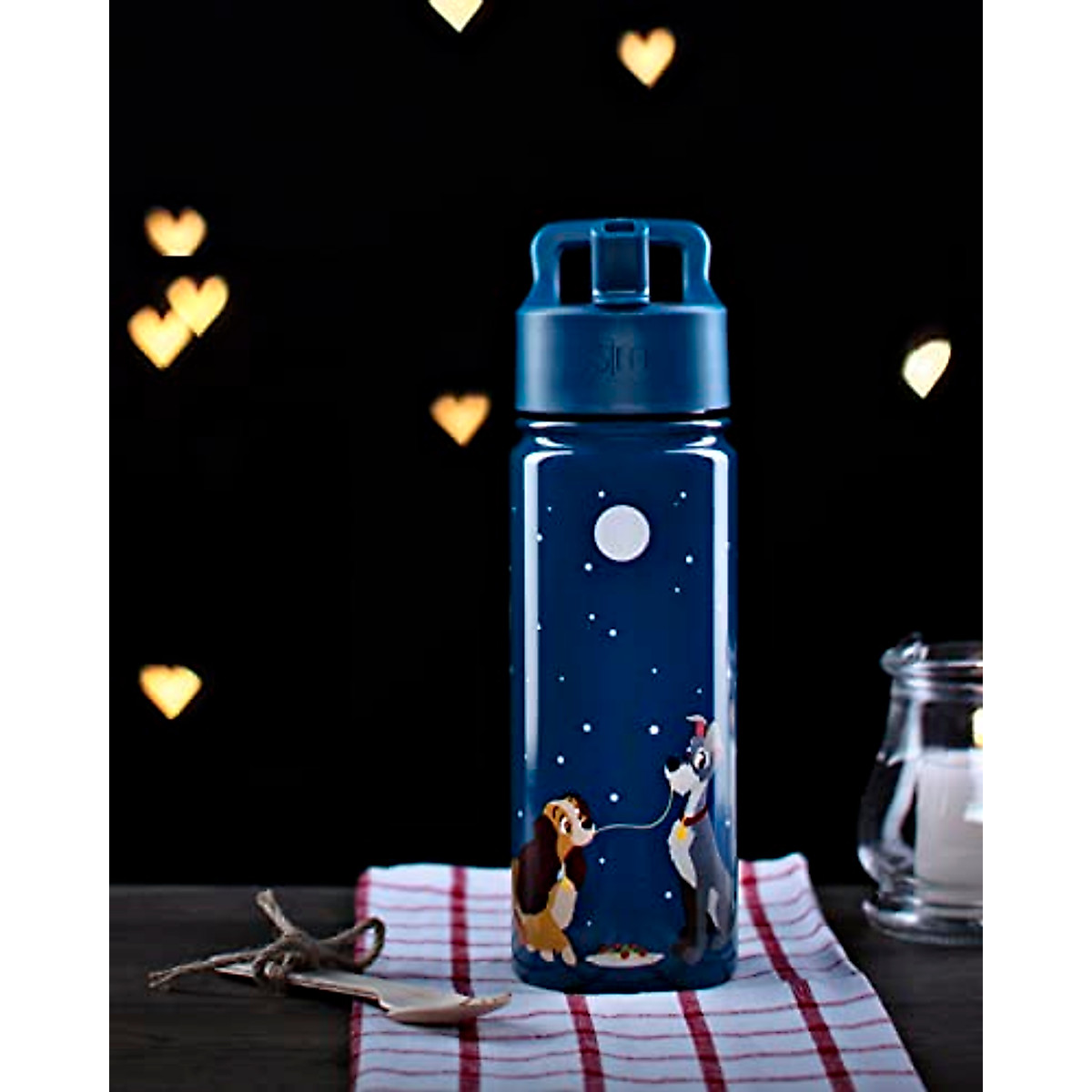 Simple Modern Disney Lady and the Tramp Kids Water Bottle with Straw Lid | Reusable Insulated Stainless Steel Cup for Girls, School | Summit Collection | 18oz, Lady and the Tramp