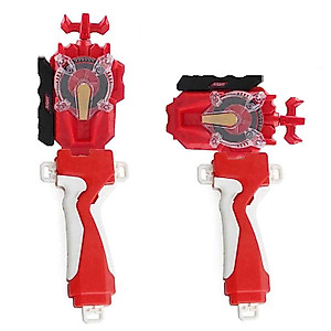Battling Sparking String Launcher, World Spriggan Top Burst Launcher Set, Left and Right Spin String Launcher Grip Compatible with All Bey Burst Series - Red