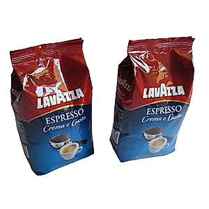 Lavazza Espresso Crema e Gusto (1kg bag whole beans) Pack of 2 [ Italian Import ]