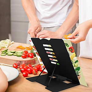 Metal Book Stand Book Holder Book Stand for Reading Adjustable Book Holder for Reading (Full Black)