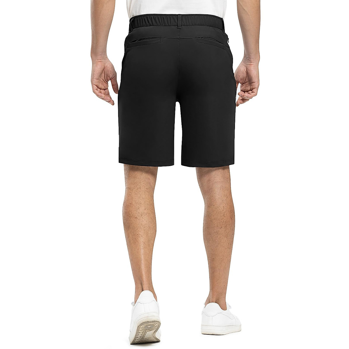 Rdruko Men's Golf Shorts Stretch Quick Dry 9" Work Casual Shorts with 5 Pockets(Black, US 42)