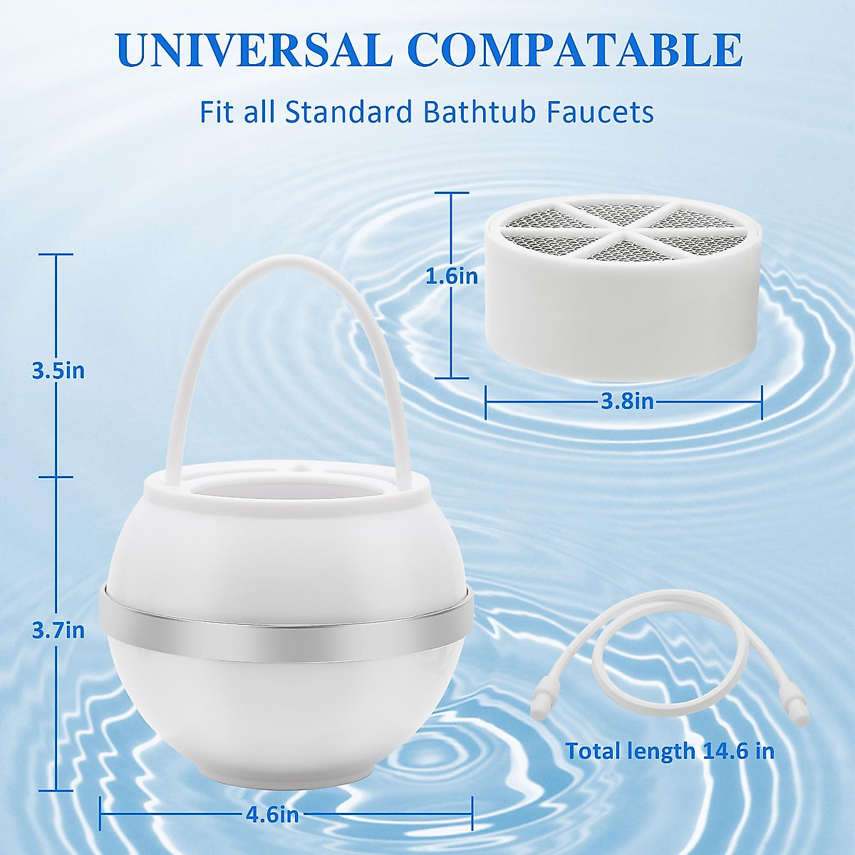 Bath Ball Filter-Bathtub Water Filter Remove Chlorine Improve Water Quality to Softer, Smoother Skin, Shower,BPA Free-2,500 Gallons of Filtration