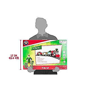 Lionel Battery-Operated Elf Toy Train Set with Locomotive, Train Cars, Track & Remote with Authentic Train Sounds, & Lights for Kids 4+