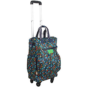 MTYLX Multifunctional Portable Trolleys with Wheels,Shopping Cart Trolley, Waterproof, Aluminum Alloy Telescopic Pull Rod, Convenient Folding Trolley,Multicolored,Large