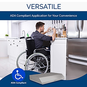 Broan-NuTone BKDB136SS LED Sahale 36-inch Under-Cabinet 4-Way Convertible Range Hood with 3-Speed Exhaust Fan and Light, Stainless Steel