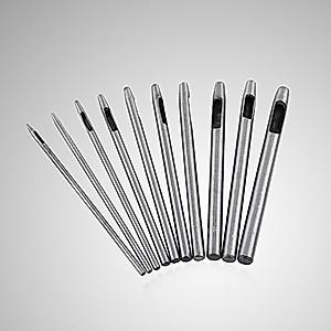 Punch Leather Tool Round Hollow Puncher Hole Craft Set for Leathercraft Belt 0.5-5mm