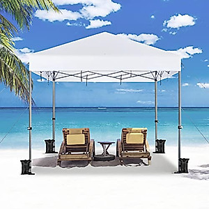 Yaheetech 12x12 Pop Up Canopy Easy Set-up Tent, Portable Outdoor Canopy Instant Tent, Heavy Duty Commercial Gazebo with Wheeled Carry Bag & 4 Sandbags for Home, Party & Outdoor Activities, White