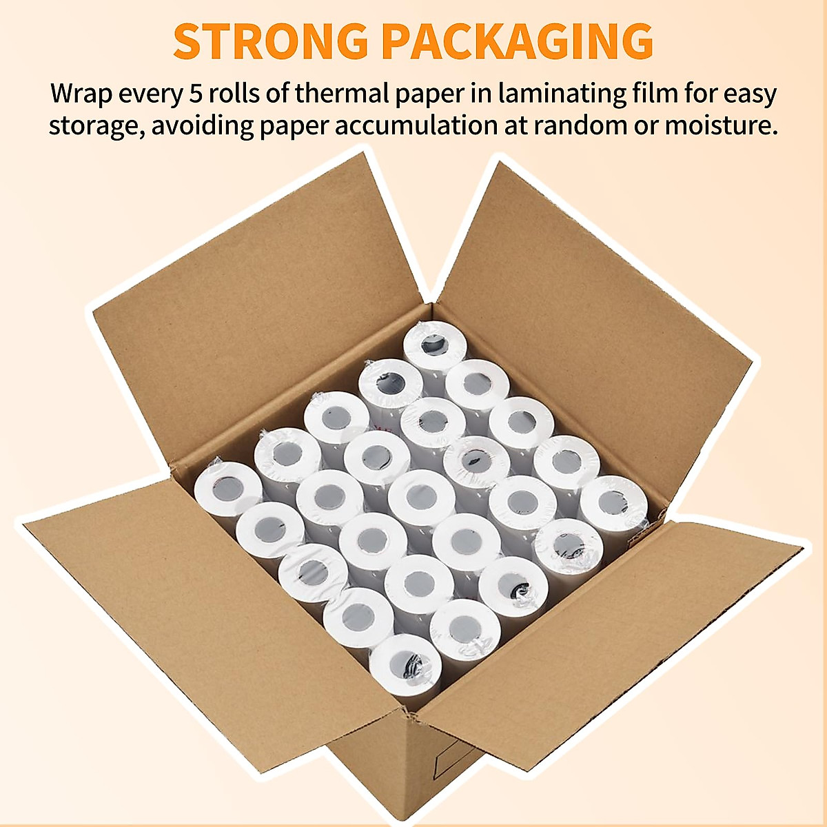 PAPRMA 2 1/4'' x 50' Receipt Paper Rolls POS Thermal Paper Cash Register Paper Rolls for Credit Card Machine(50 Rolls)