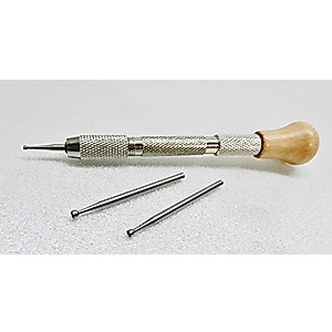 Wire Rounder Pin Vise Swivel Wooden Head Vise with Set of 3 Bur Size 1.2, 1.5, 1.8mm