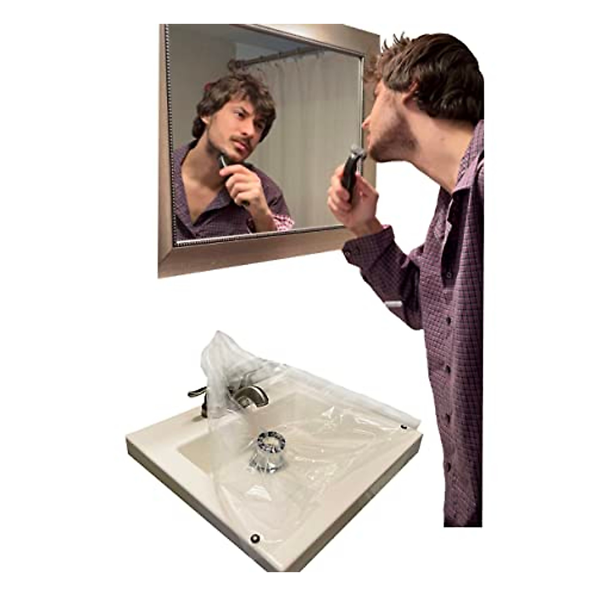 BEARD MAID, Beard Hair Catcher for Sink, Wet and Dry Shaving, Reusable Alternative to Beard mat/Beard Bib for Shaving, Beard Hair Cleaner, Beard sink cover, Bathroom Sink Cover