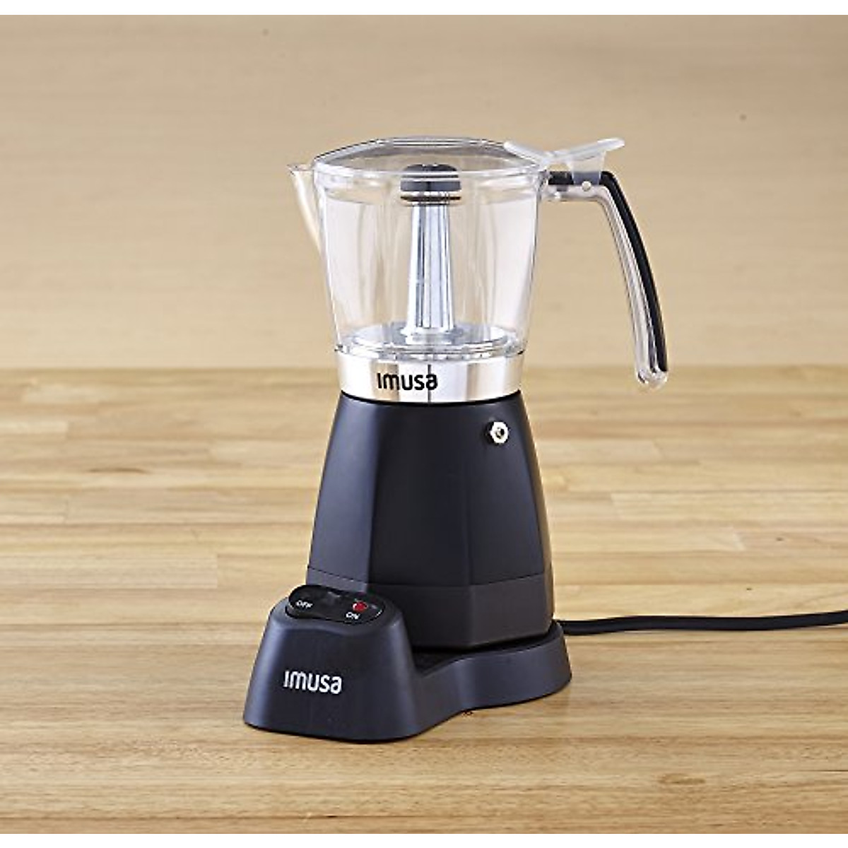 Imusa Black Espresso Maker, 3-6-Cup